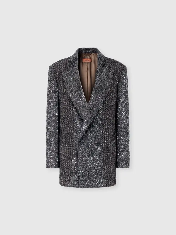 Missoni Jacket With Lapels In Lamé Viscose Blend