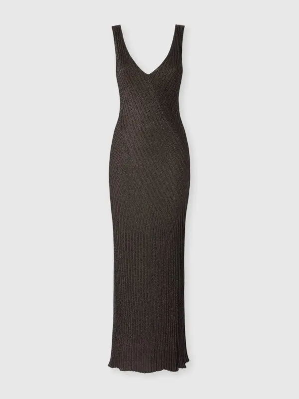 Missoni Ribbed Long Dress With V-neck