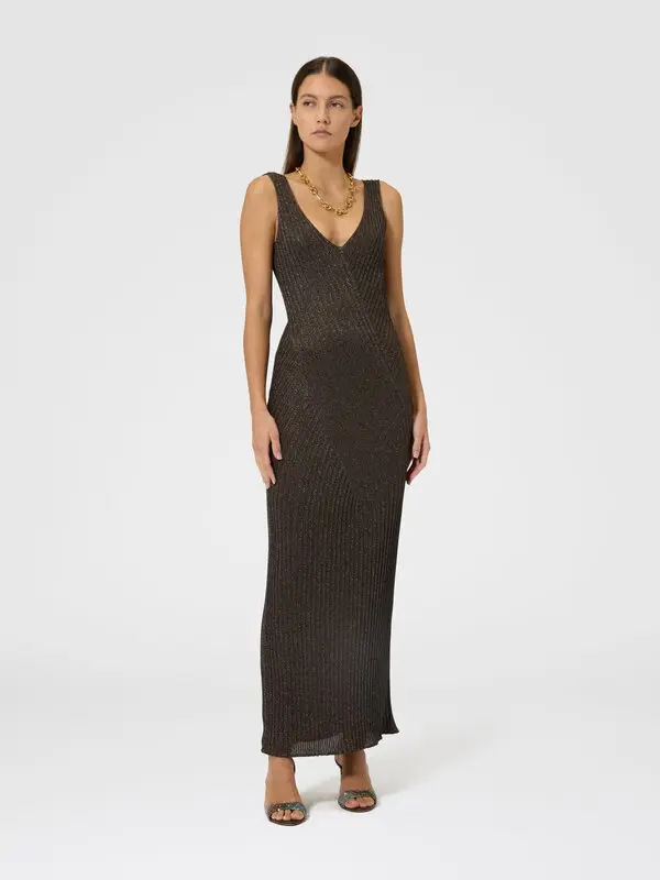 Missoni Ribbed Long Dress With V-neck