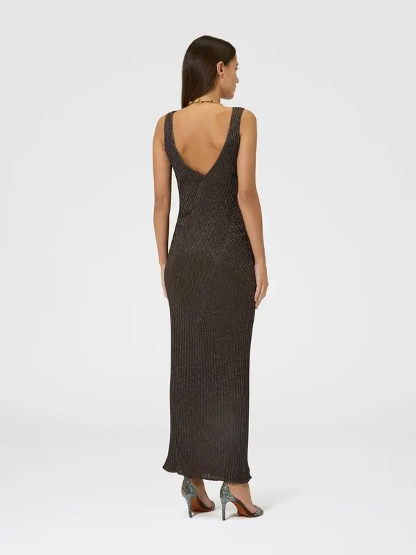 Missoni Ribbed Long Dress With V-neck