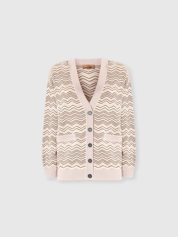 Missoni Oversized Viscose And Cotton Lamé Chevron Cardigan - Multicoloured