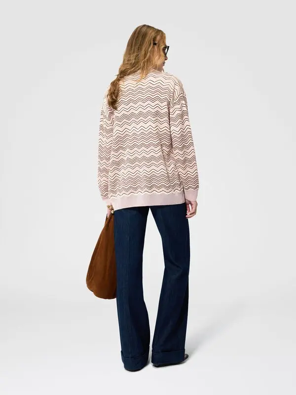 Missoni Oversized Viscose And Cotton Lamé Chevron Cardigan - Multicoloured