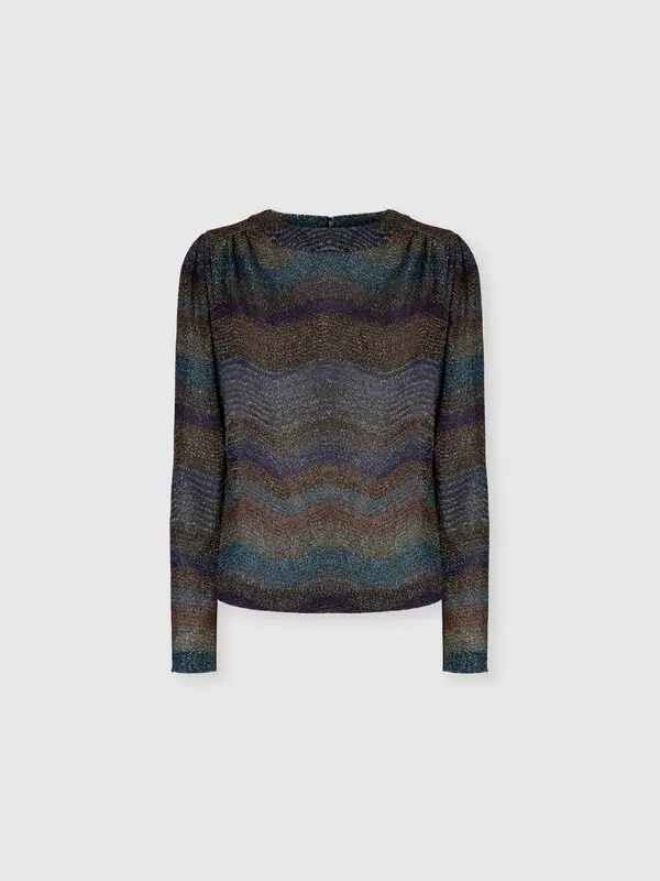 Missoni Viscose Lamé Sweater With Wave Motif