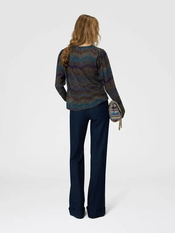 Missoni Viscose Lamé Sweater With Wave Motif