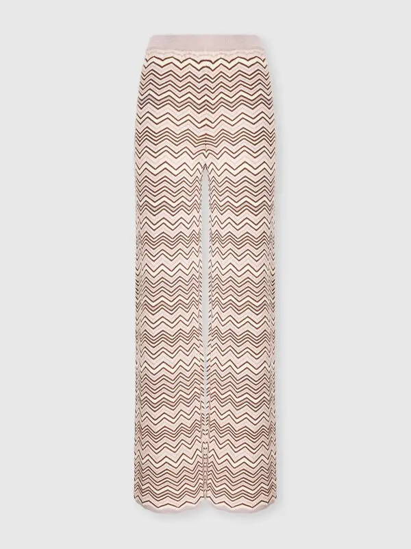 Missoni Viscose And Cotton Lamé Chevron Palazzo Trousers - Multicoloured
