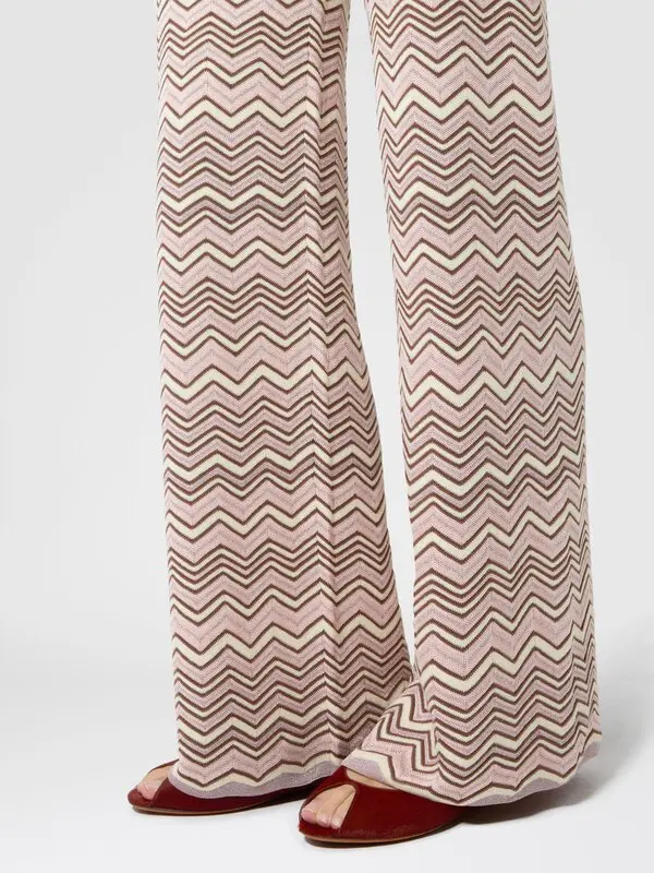 Missoni Viscose And Cotton Lamé Chevron Palazzo Trousers - Multicoloured