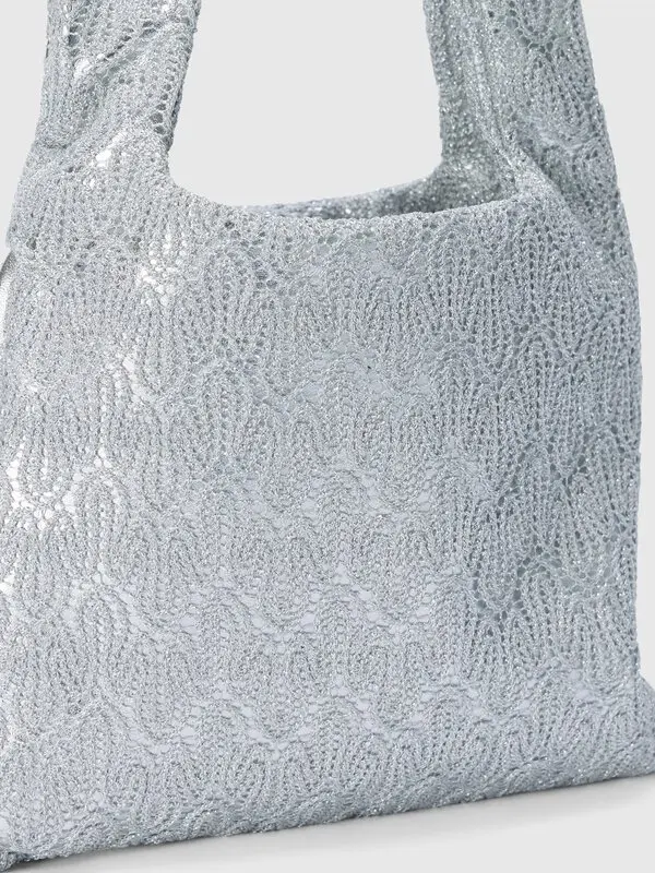 Missoni Handbag In Leather And Viscose - Silver