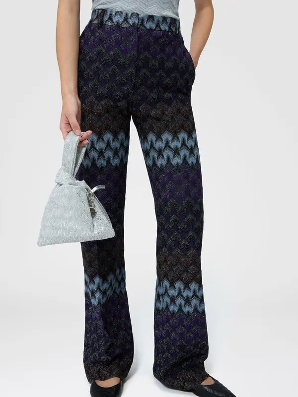 Missoni Handbag In Leather And Viscose - Silver