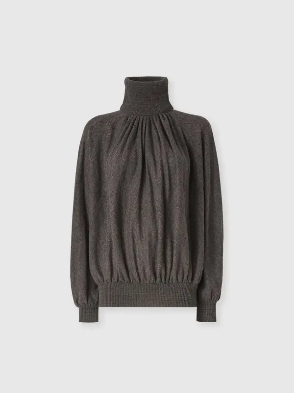 Missoni High-neck Sweater In Zig Zag Cashmere