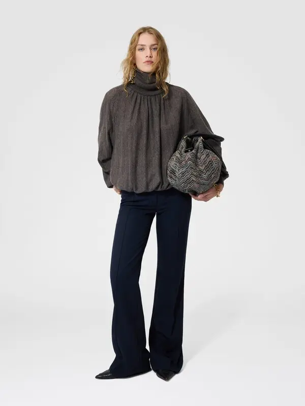 Missoni High-neck Sweater In Zig Zag Cashmere