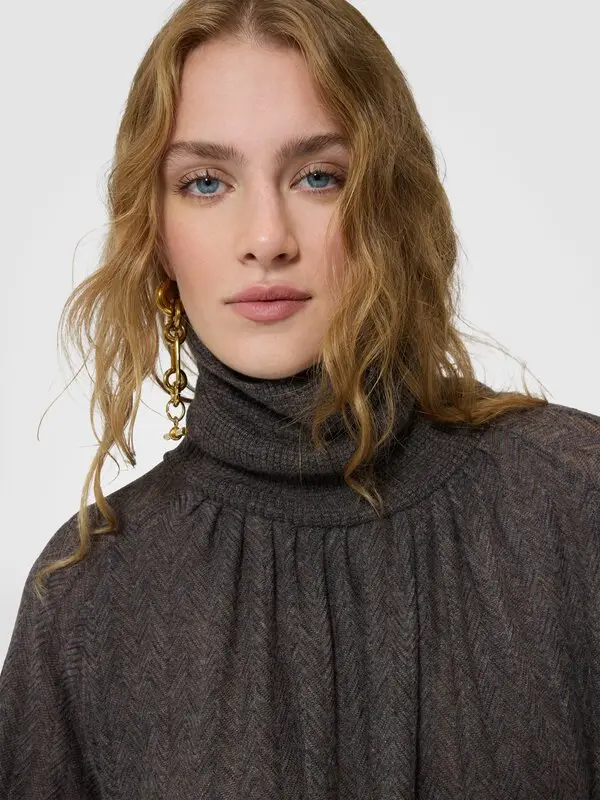 Missoni High-neck Sweater In Zig Zag Cashmere