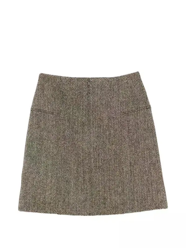 Paul Smith Herringbone-weave Wool Mini Skirt