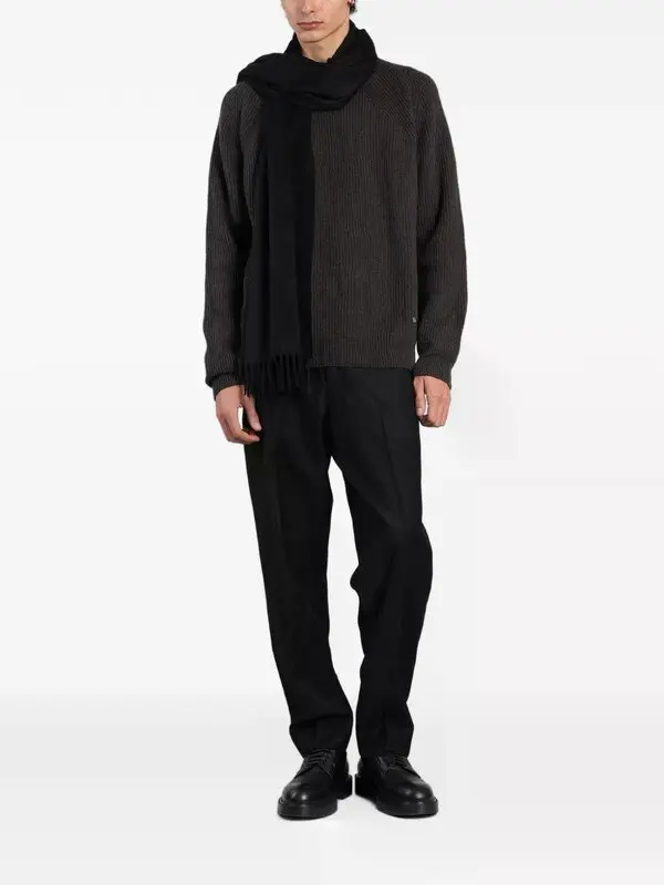 GREYED Ribbed-knit Raglan-sleeve Sweater