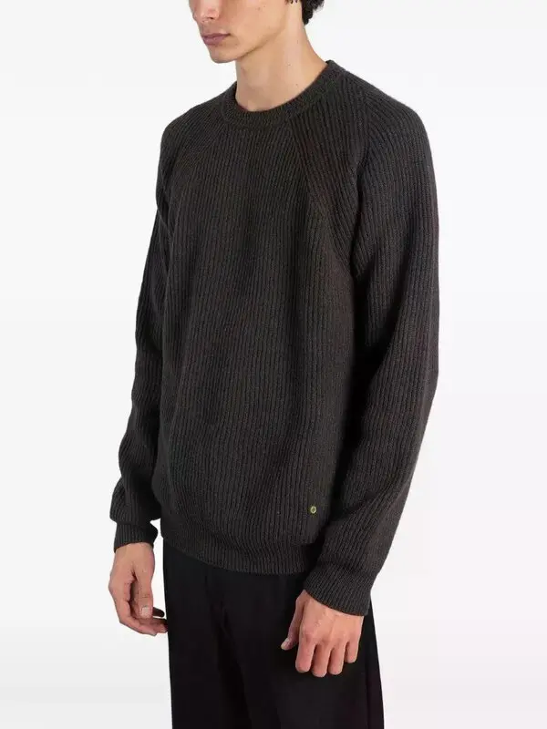 GREYED Ribbed-knit Raglan-sleeve Sweater
