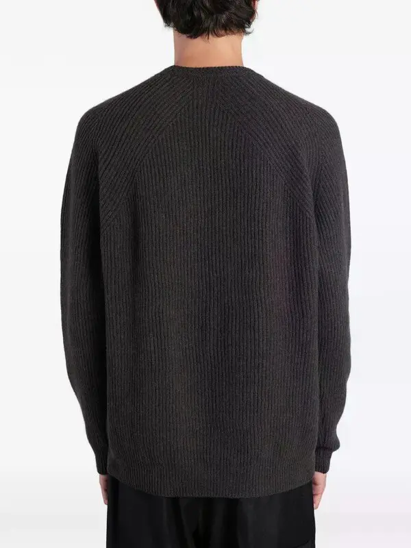 GREYED Ribbed-knit Raglan-sleeve Sweater