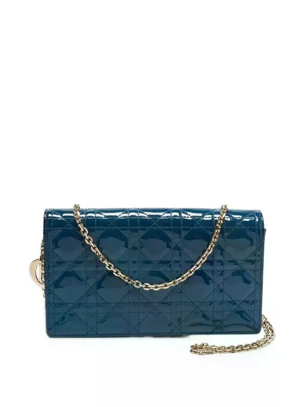 Dior 2021 Lady Cannage Chain Shoulder Bag - Blue