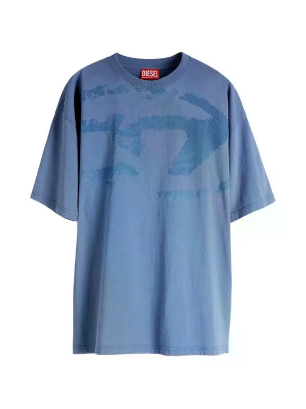 DIESEL® T-shirt With Distressed Flocked Logo
