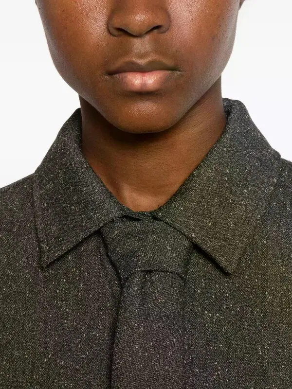 MANUEL RITZ Mélange-effect Tie-detail Shirt