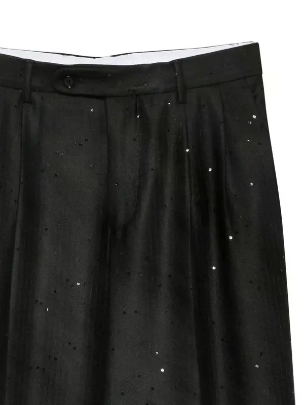 MANUEL RITZ Sequin-embellished Pinstripe Trousers