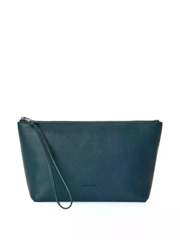 Shinola Small Pebbled Leather Cosmetic Case - Green