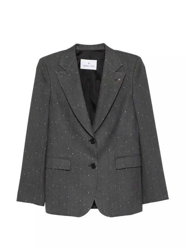 MANUEL RITZ Herringbone-pattern Glitter-effect Blazer