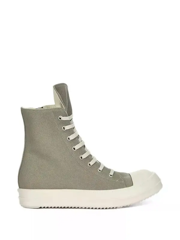 Rick Owens Overdyed Denim High Sneakers - Grey