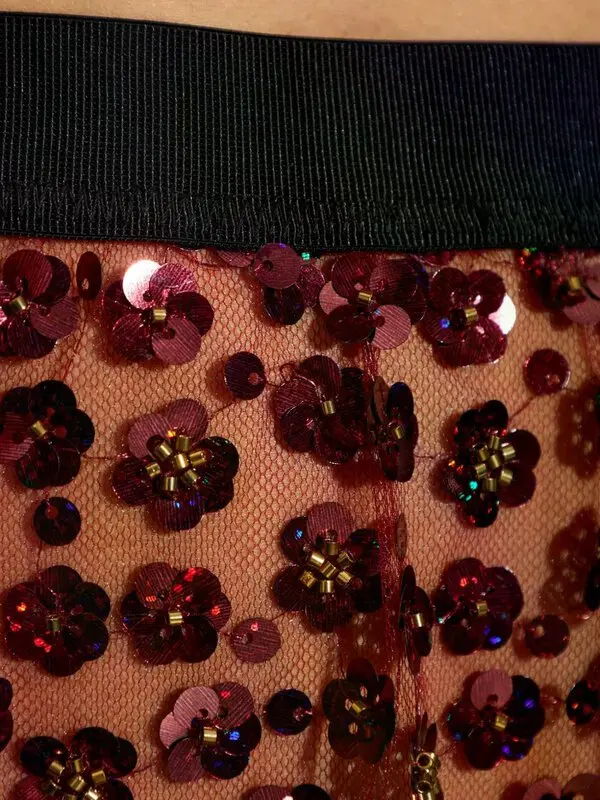 Munthe Sequin-embellished Gingham Midi Skirt