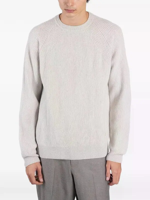 GREYED Ribbed-knit Raglan-sleeve Sweater