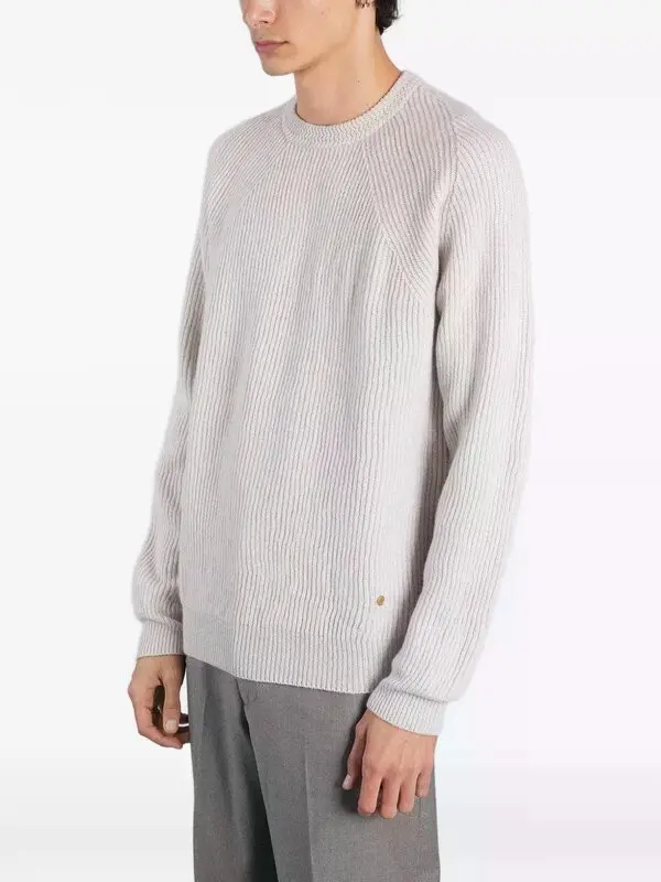 GREYED Ribbed-knit Raglan-sleeve Sweater
