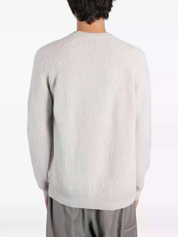 GREYED Ribbed-knit Raglan-sleeve Sweater
