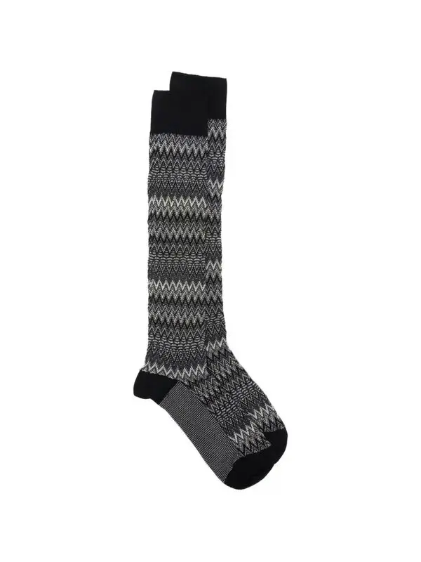 Missoni Zigzag-knit Cotton Socks - Black
