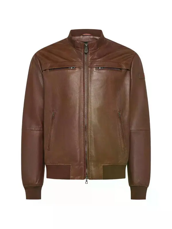 Peuterey Zip-up Leather Biker Jacket