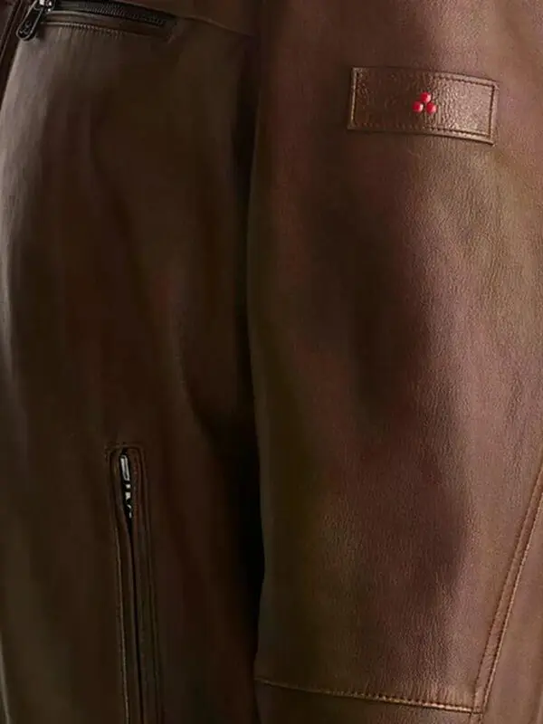 Peuterey Zip-up Leather Biker Jacket
