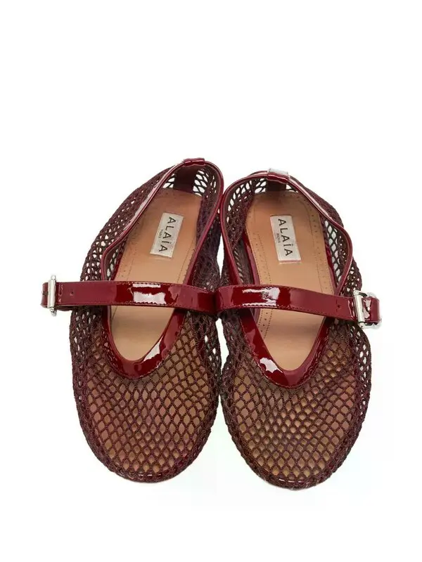 Alaïa Net Patent Leather Ballet Flats