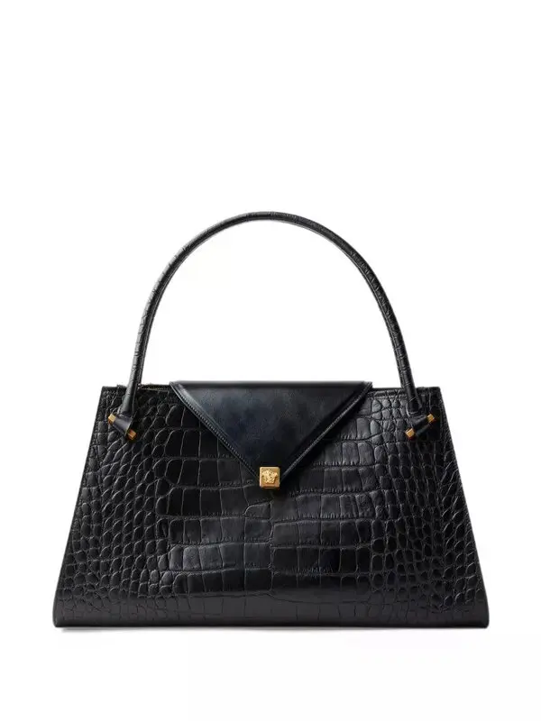 Versace Severine Croc-effect Leather Large Shoulder Bag