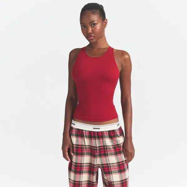 SKIMS Rib Sleep Tank Top | Red