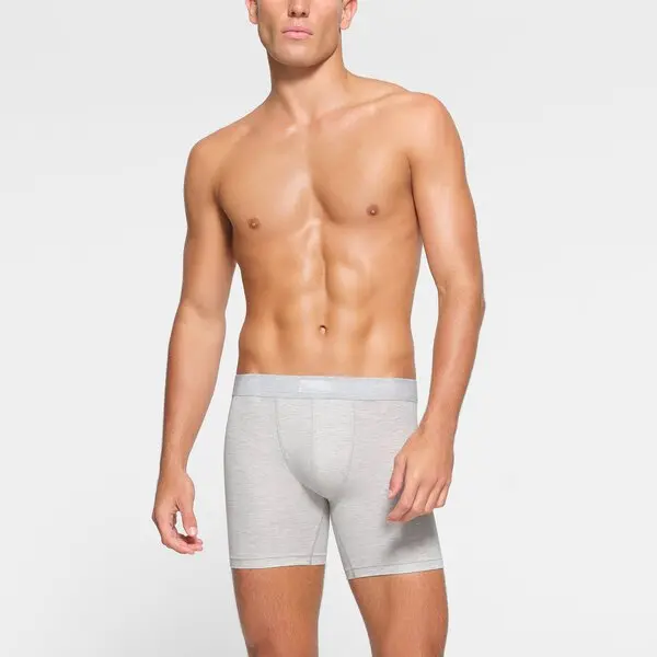 SKIMS 5" Boxer Brief 3 Pack | Grey | | Cotton - Heather Multi