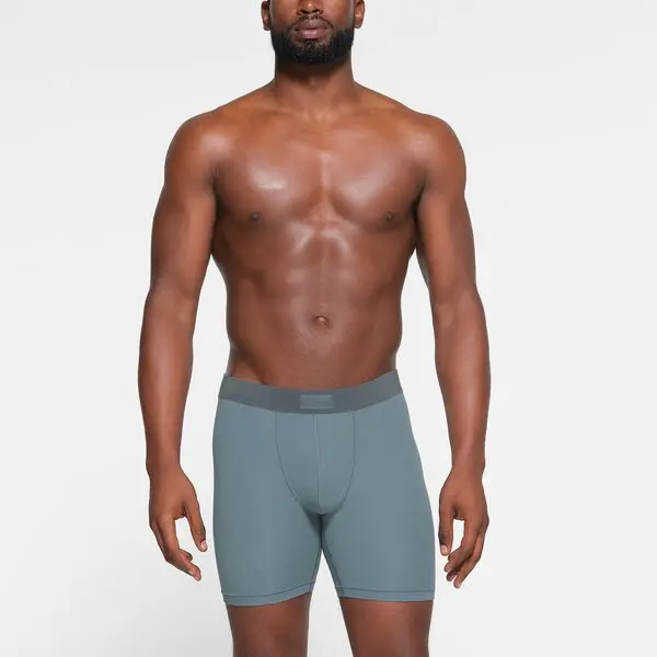 SKIMS 5" Boxer Brief 3 Pack | Grey | | Cotton - Stone Multi