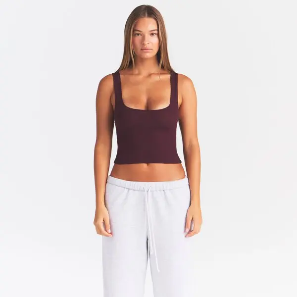 SKIMS Tank Top | Red | | Cotton Rib - Currant