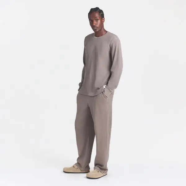 SKIMS Straight Leg Pants | Medium Neutral | | Waffle
