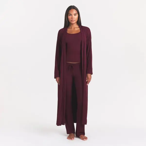 SKIMS Long Robe | Red | | Soft Lounge