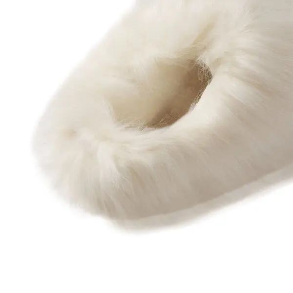 SKIMS Oversized Slipper | White | | Faux Fur