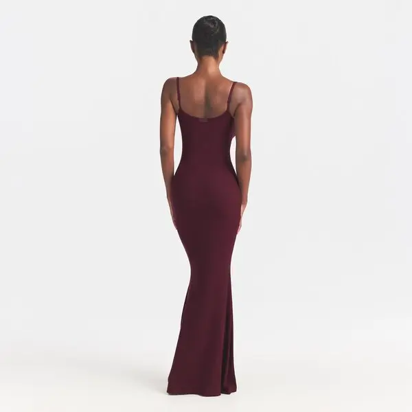 SKIMS Long Slip Dress | Red | | Soft Lounge