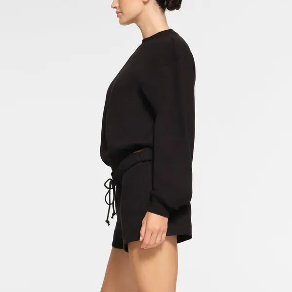 SKIMS Crewneck | Black | | Cotton Fleece