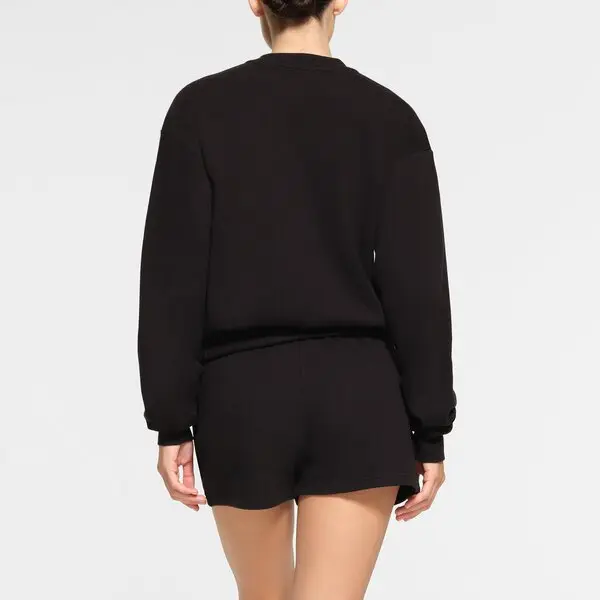 SKIMS Crewneck | Black | | Cotton Fleece