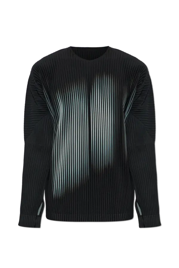Issey Miyake Pleated Long-sleeve T-shirt - Black