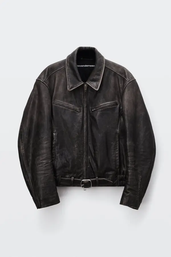 Alexander Wang Distressed Leather Moto Jacket