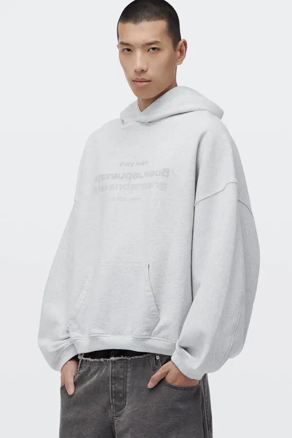 Alexander Wang Mirror Logo Oversized Hoodie - Washed Black