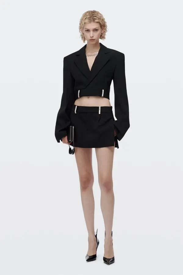 Alexander Wang Crystal Beltloop Mid-rise Mini Skort