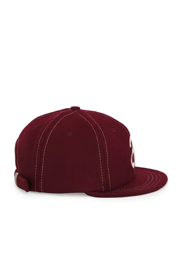 ART COMMUNITY Wool Short Brim Cap In Burgundy